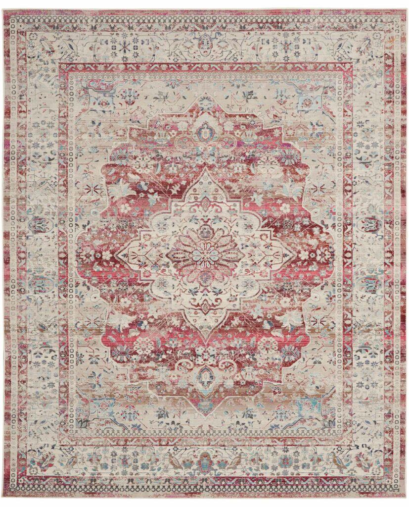 Tappeto Nourison, Vintage Kashan VKA07 Red / Ivory | Tappetidilusso.it